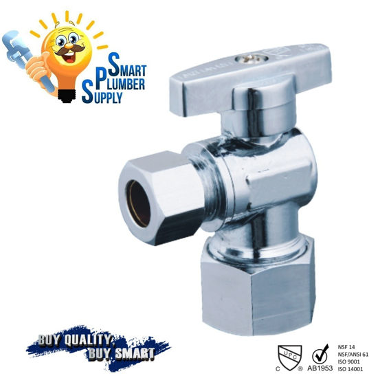 Smart Plumber Supply LLC Valves 1 4 Turn Compression Angle Stop